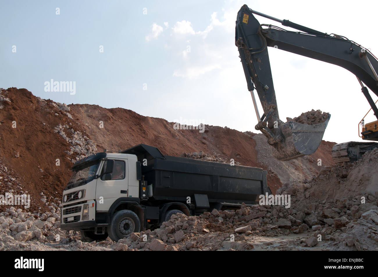 loading a large lorry building material Stock Photo - Alamy