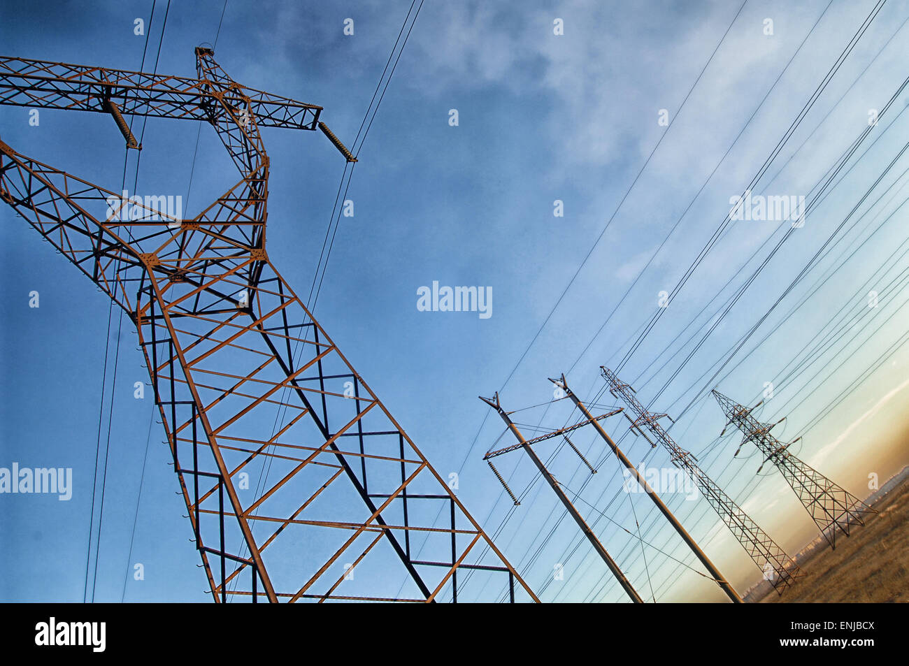 Electric powerlines. Power Lines Stock Photo - Alamy