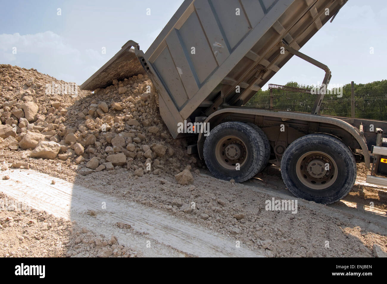body of the car carrying industrial materials in the process Stock ...