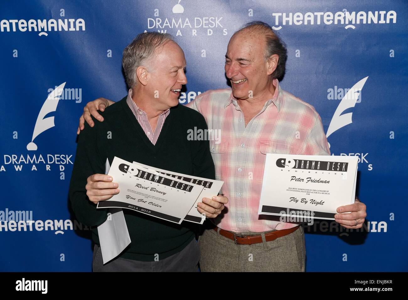 New York, NY, USA. 6th May, 2015. Reed Birney, Peter Friedman at arrivals for The 2015 Drama ...
