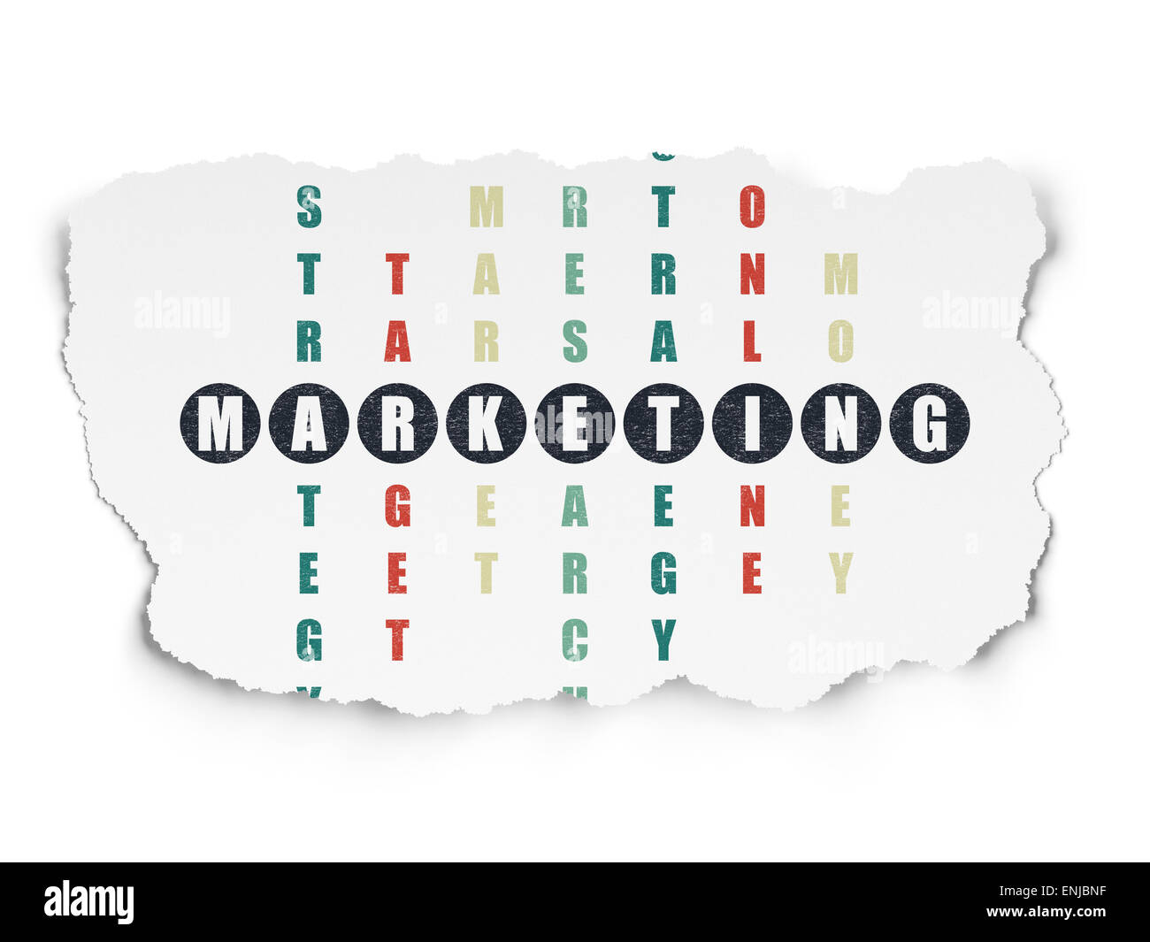 Advertising concept: word Marketing in solving Crossword Puzzle Stock ...