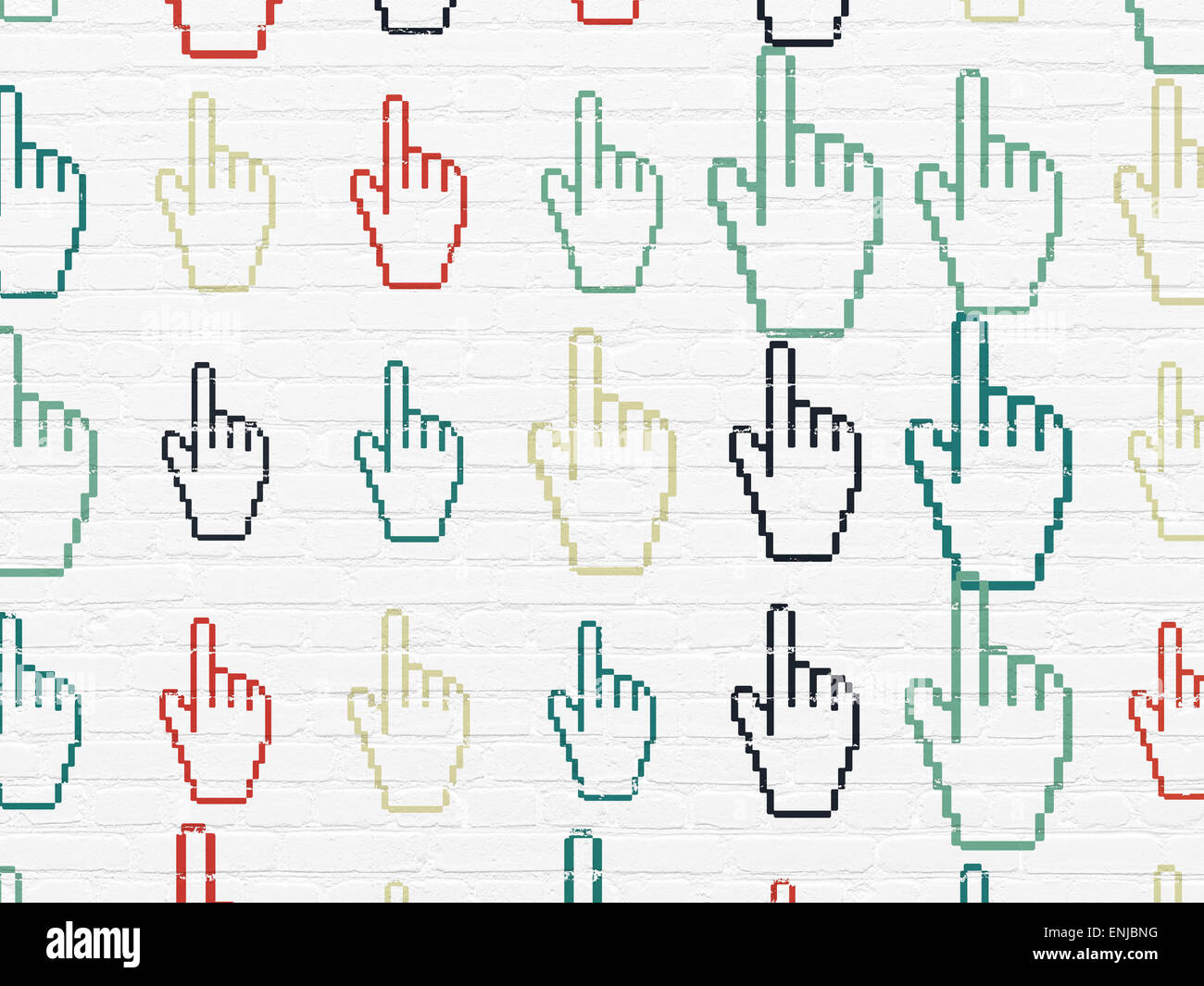Marketing concept: Mouse Cursor icons on wall background Stock Photo ...