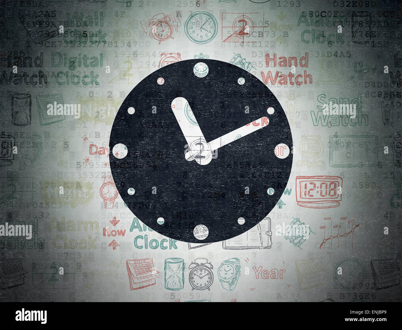 Time concept: Clock on Digital Paper background Stock Photo - Alamy