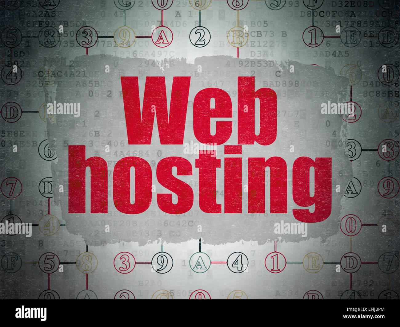 Web design concept: Web Hosting on Digital Paper background Stock Photo ...