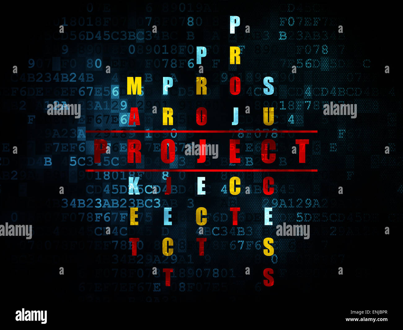 Finance concept: word Project in solving Crossword Puzzle Stock Photo ...