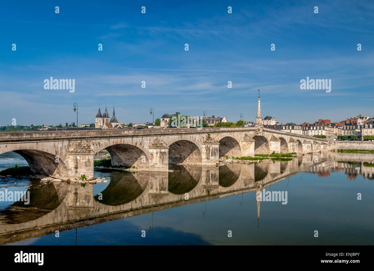 Bridge over River Loire, Blois in France Stock Photo - Alamy