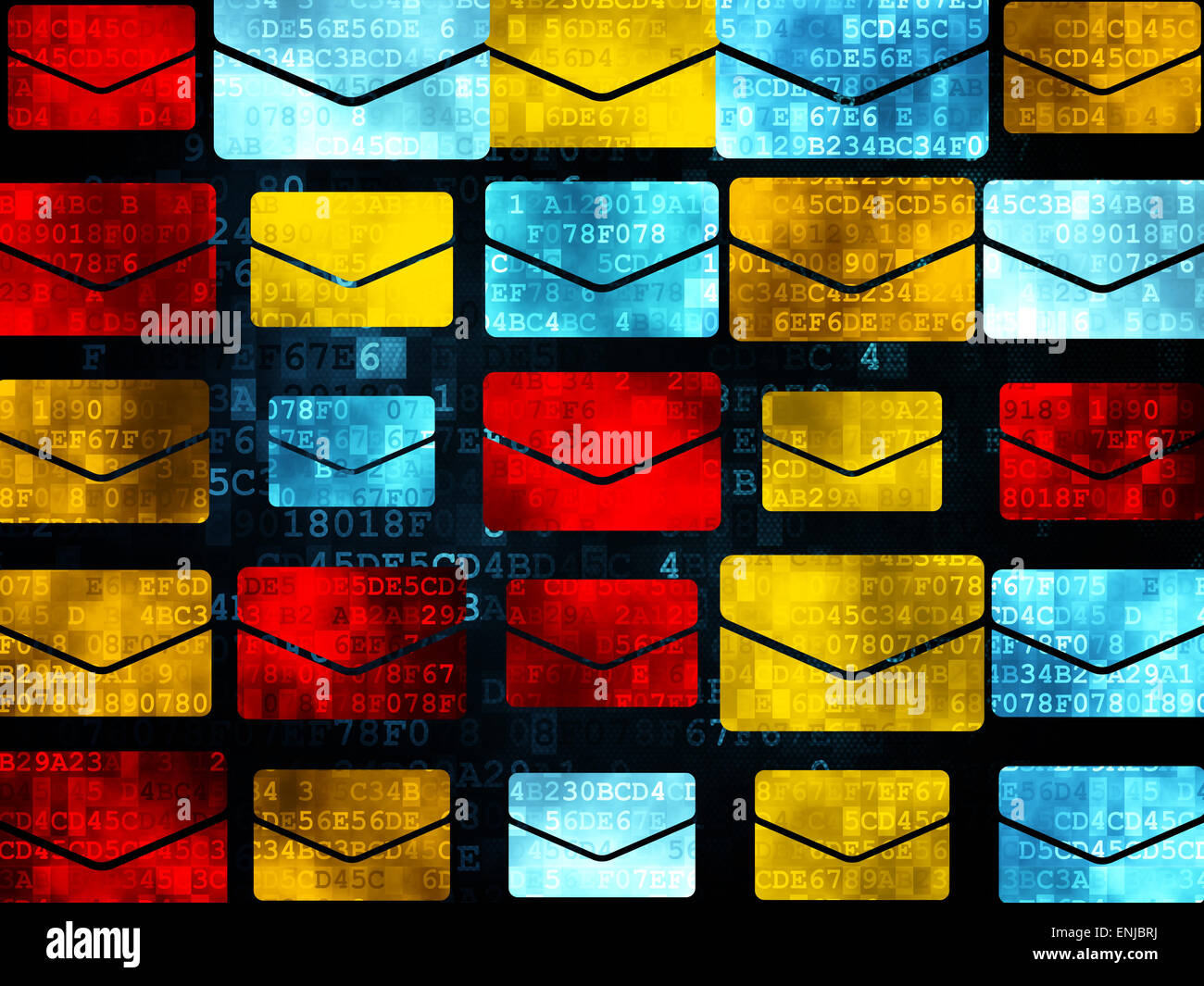 Finance concept: Email icons on Digital background Stock Photo - Alamy