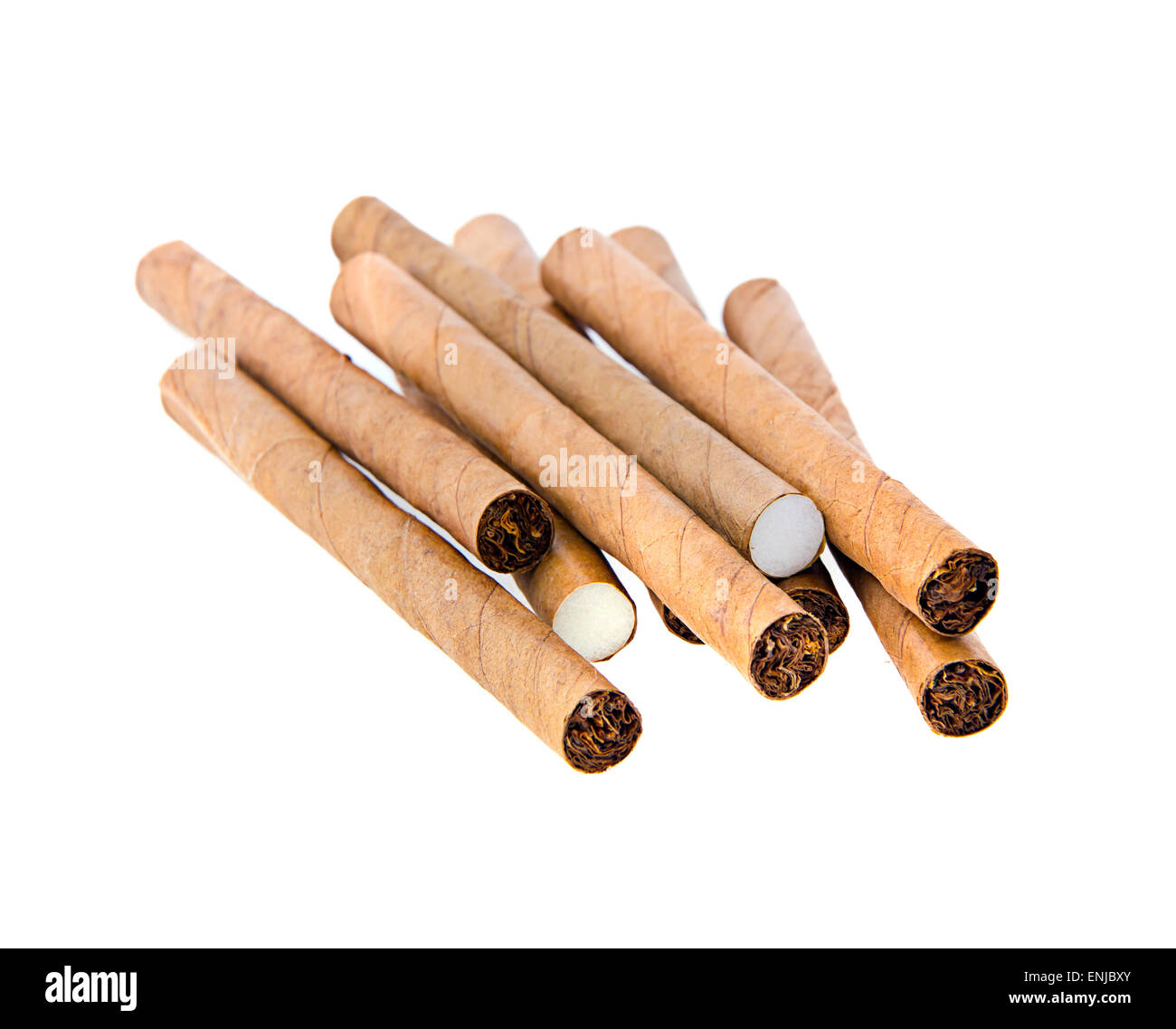 Cigars on white background Stock Photo - Alamy
