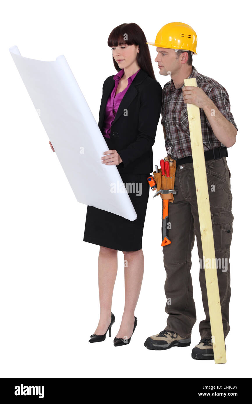 Architect and foreman Stock Photo - Alamy