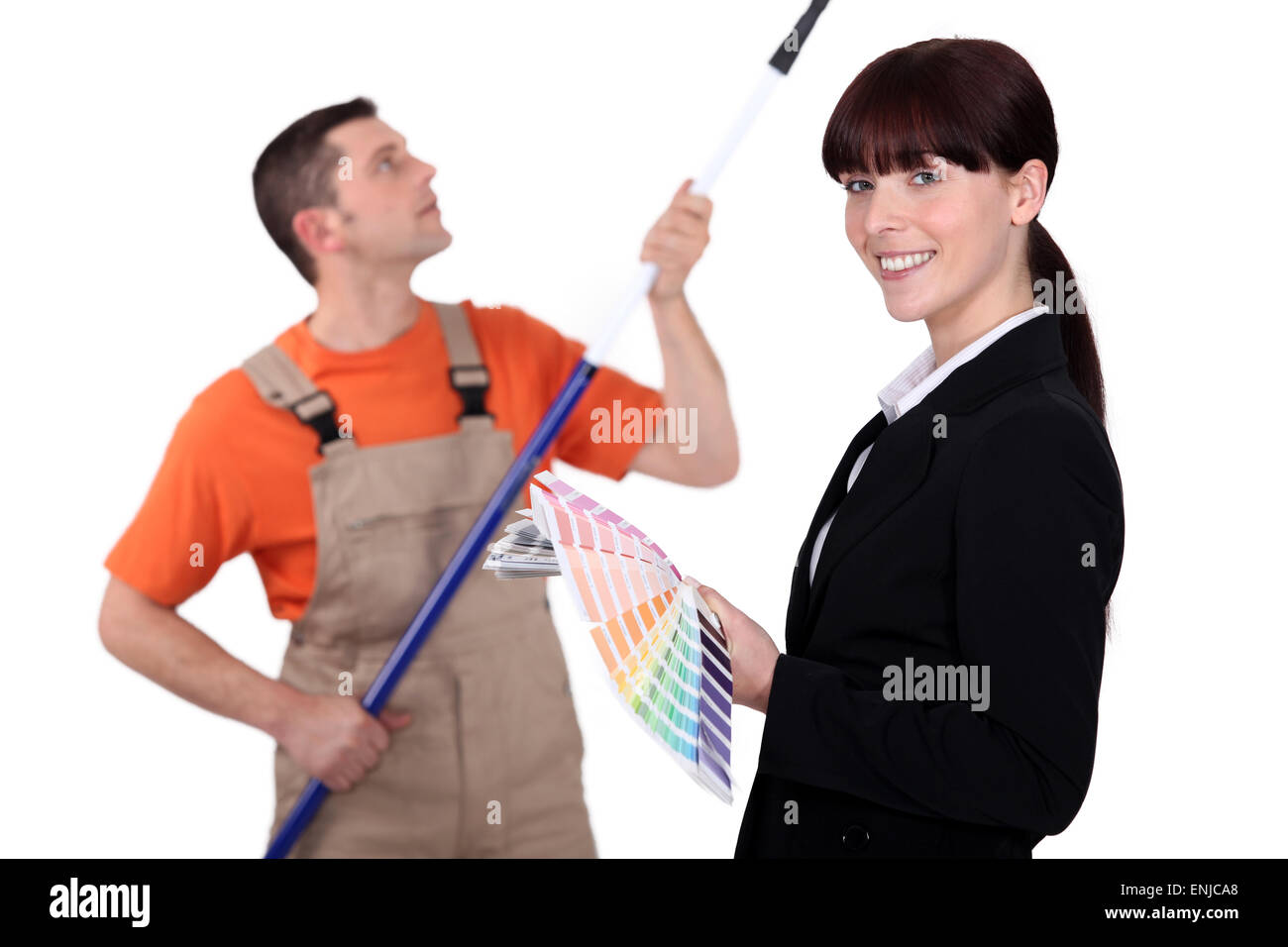 Interior decorator and painter Stock Photo - Alamy