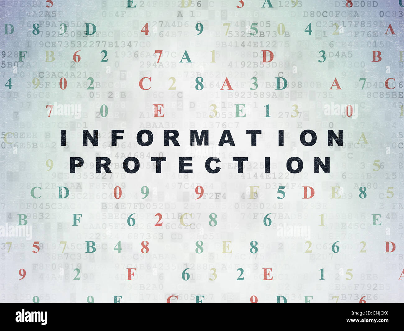 Security concept: Information Protection on Digital Paper background ...