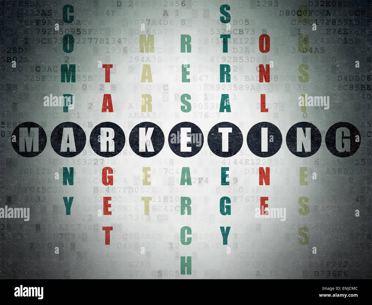 Marketing concept: word Marketing in solving Crossword Puzzle Stock ...