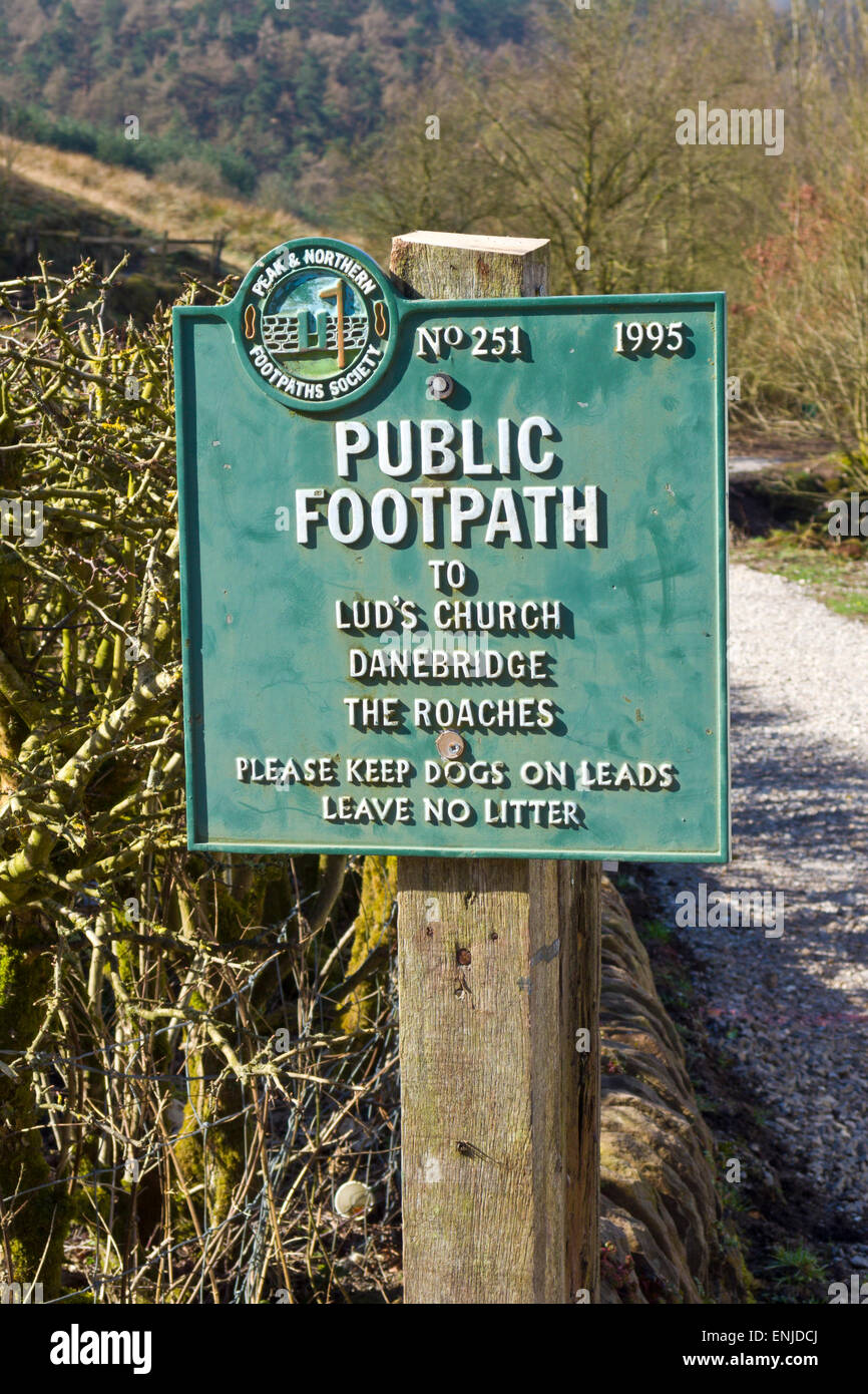 Public Footpath Sign, Dane Valley, Peak District National Park ...
