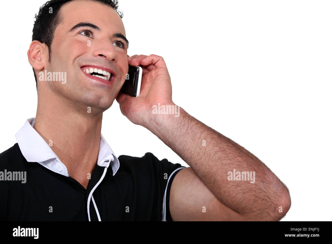 Man laughing on the phone Stock Photo - Alamy