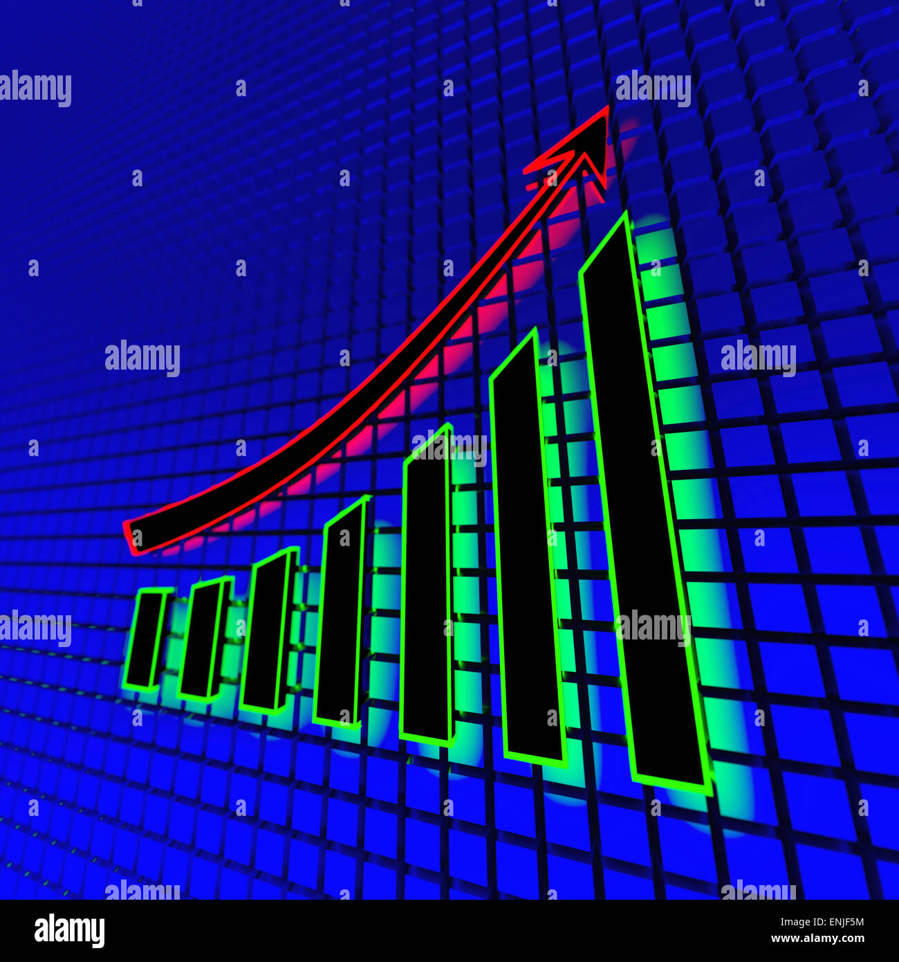 Neon business chart Stock Photo - Alamy