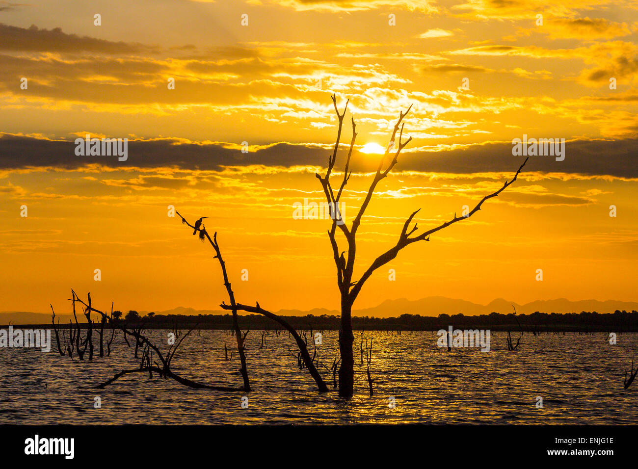 Sunset on Lake Kariba, Zimbabwe Stock Photo - Alamy