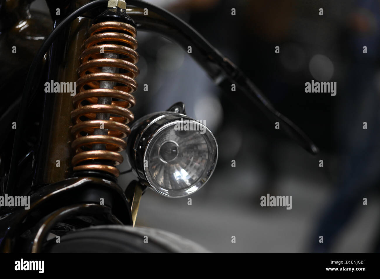 Color shot of a vintage motorcycle shock absorber Stock Photo - Alamy