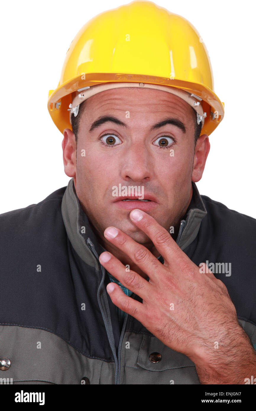Craftsman in shock Stock Photo - Alamy