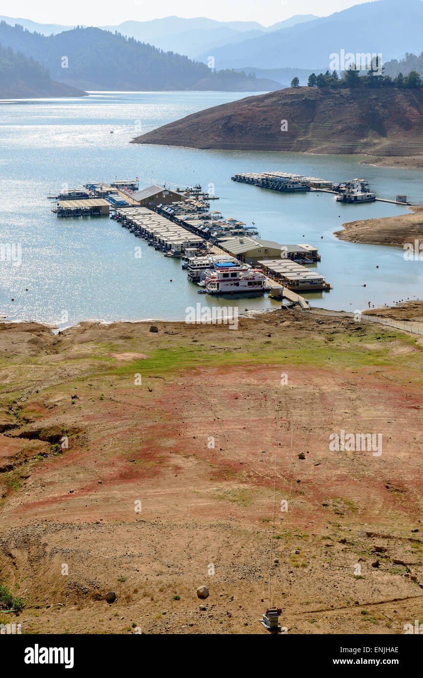 Marina on Shallow Lake Stock Photo - Alamy