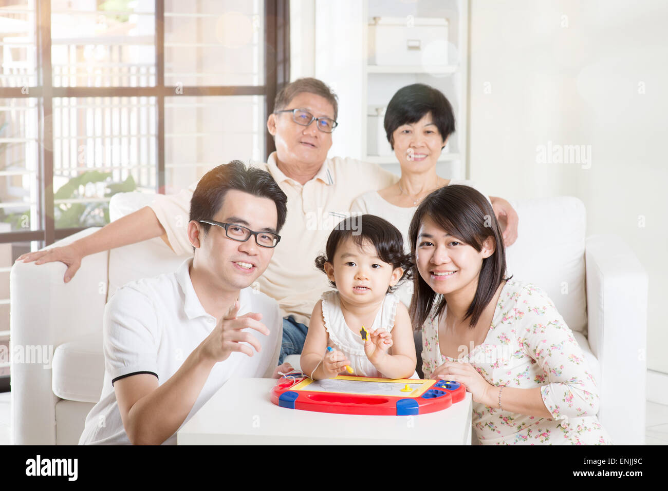 Family group portrait parents grandparents hi-res stock photography and ...