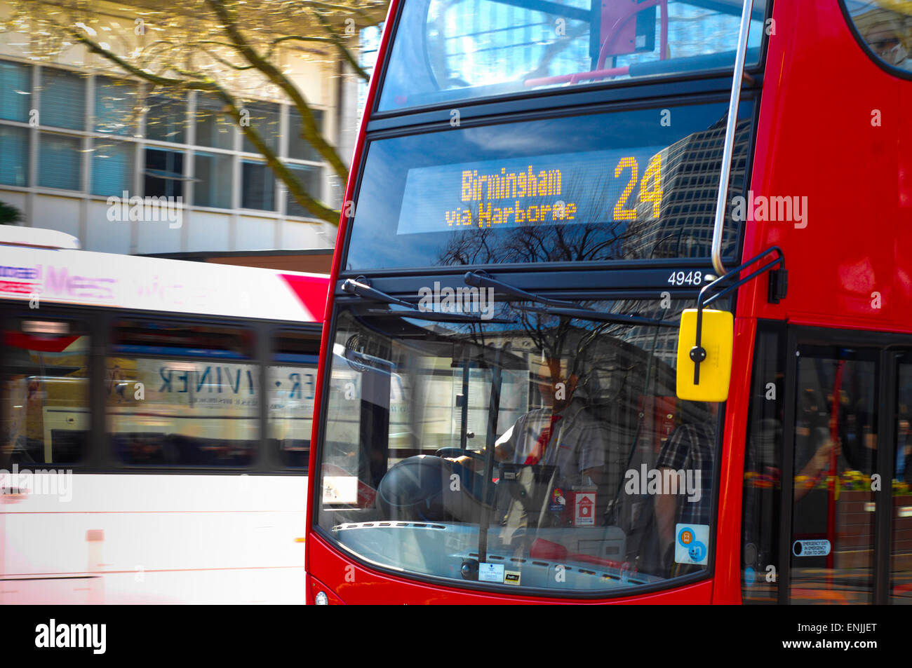 Bus in Birmingham city centre Stock Photo - Alamy