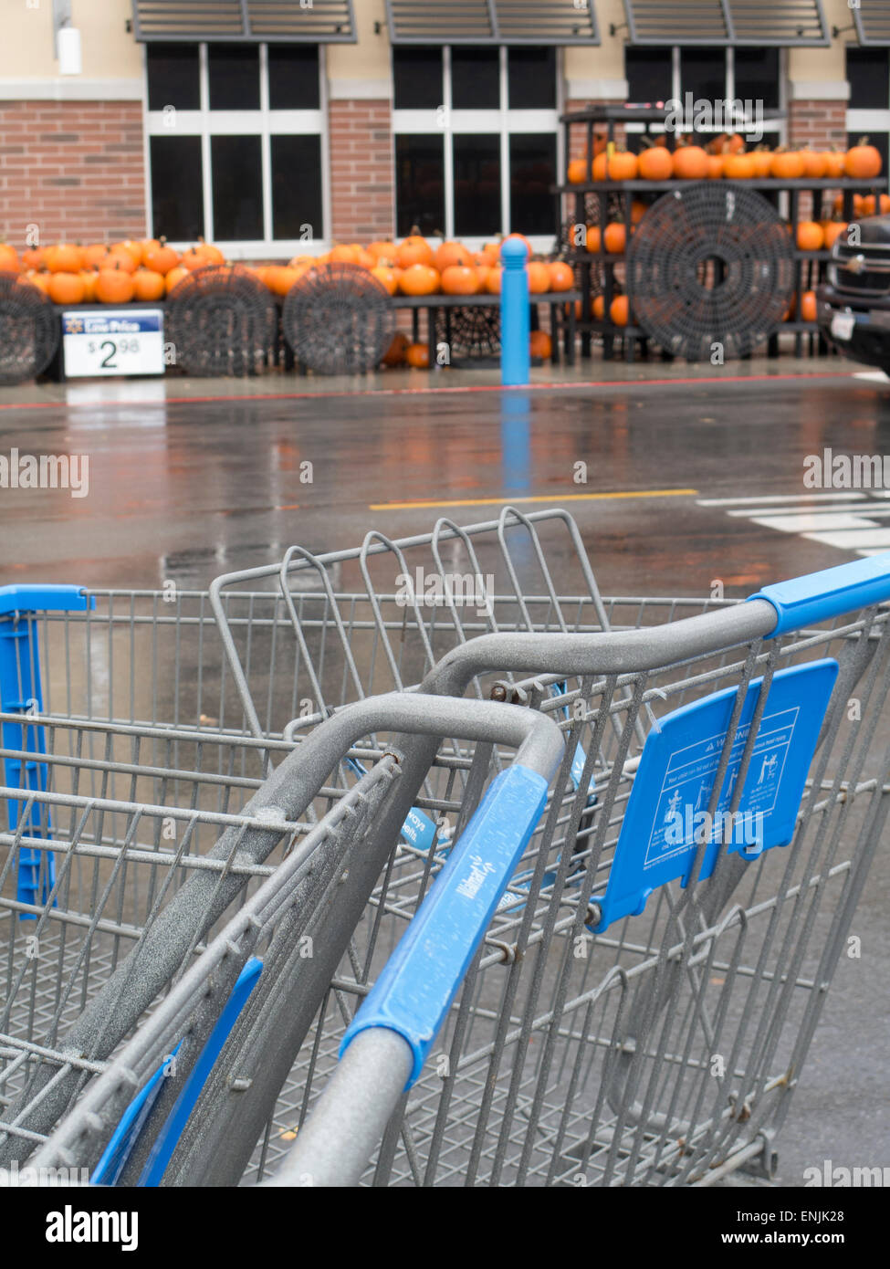 A Halloween, and Thanksgiving and fall display outside a small town ...