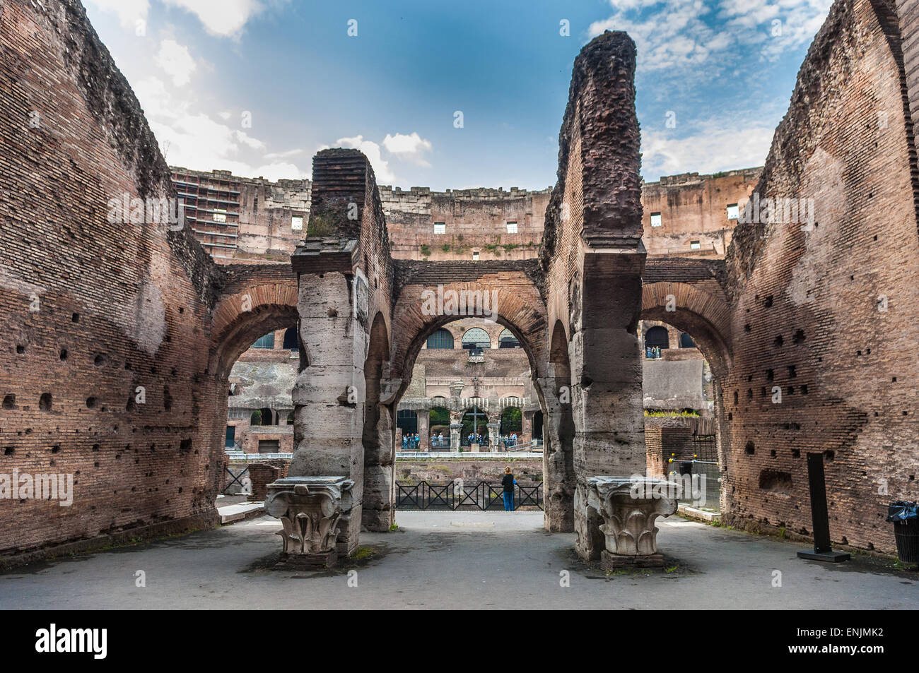 Arched entrance to the Colosseum in Rome Stock Photo - Alamy