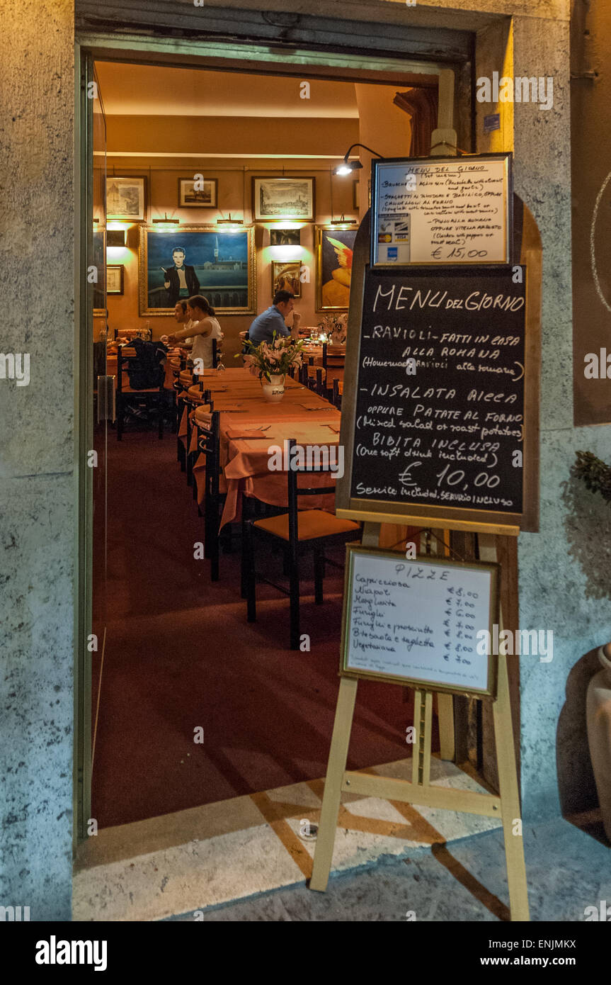 Cafe Tuscany menu board display front entrance Stock Photo - Alamy