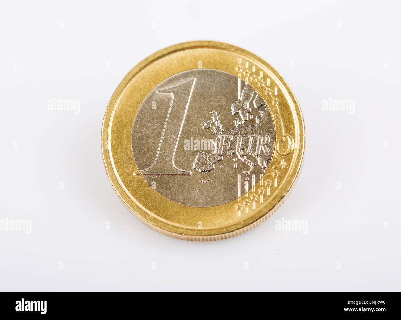One Euro Coin Isolated on White Background Stock Photo - Alamy