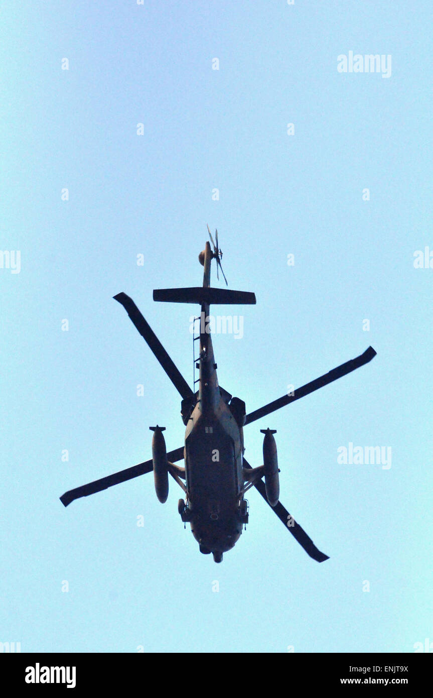 Naha, Okinawa, Japan: American war helicopters in the sky Stock Photo ...
