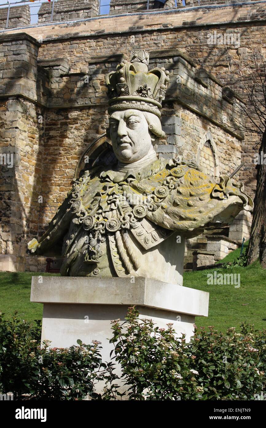Bust of King George III in grounds of Lincoln Castle that was ...