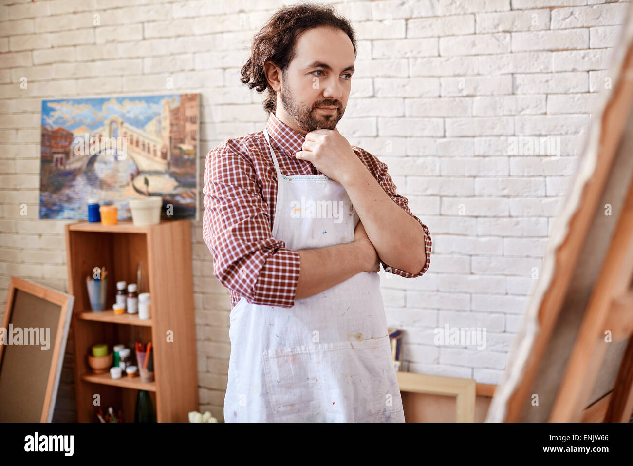 Looking at canvas hi-res stock photography and images - Alamy