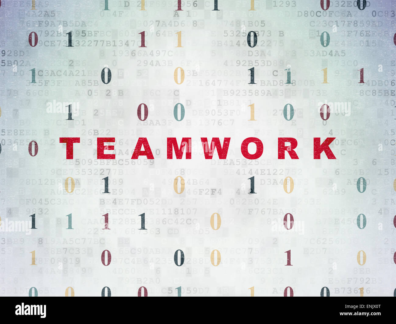 Business concept: Teamwork on Digital Paper background Stock Photo - Alamy
