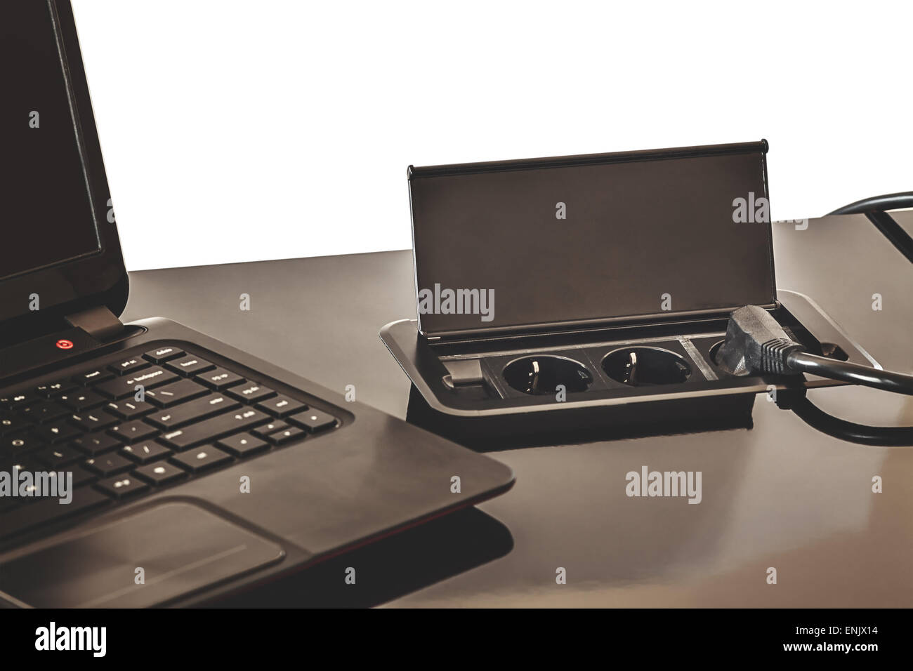 Modern electric plugs built in table, clever solutions for saving space ...