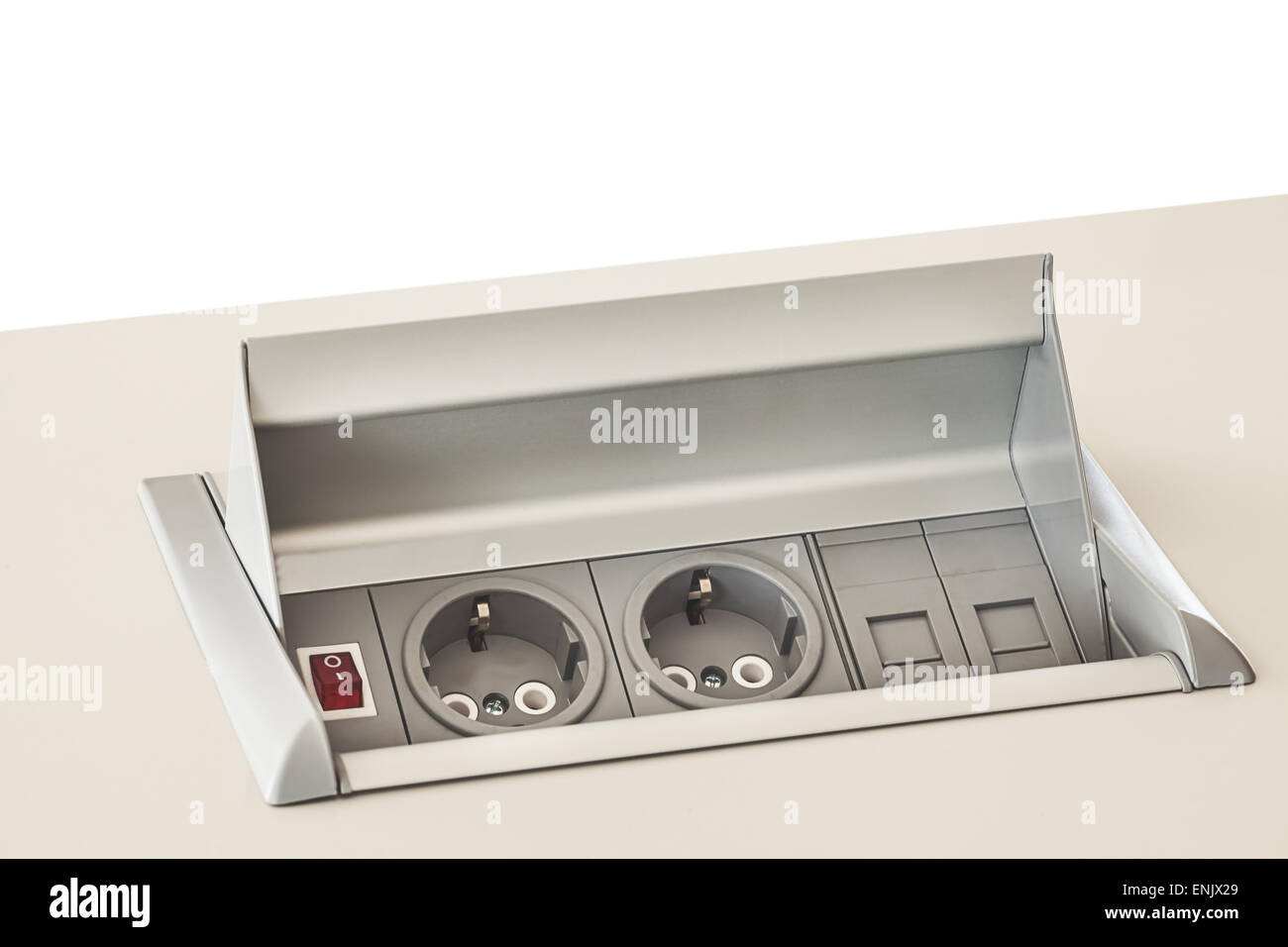 Modern electric plugs built in table, clever solutions for saving space ...