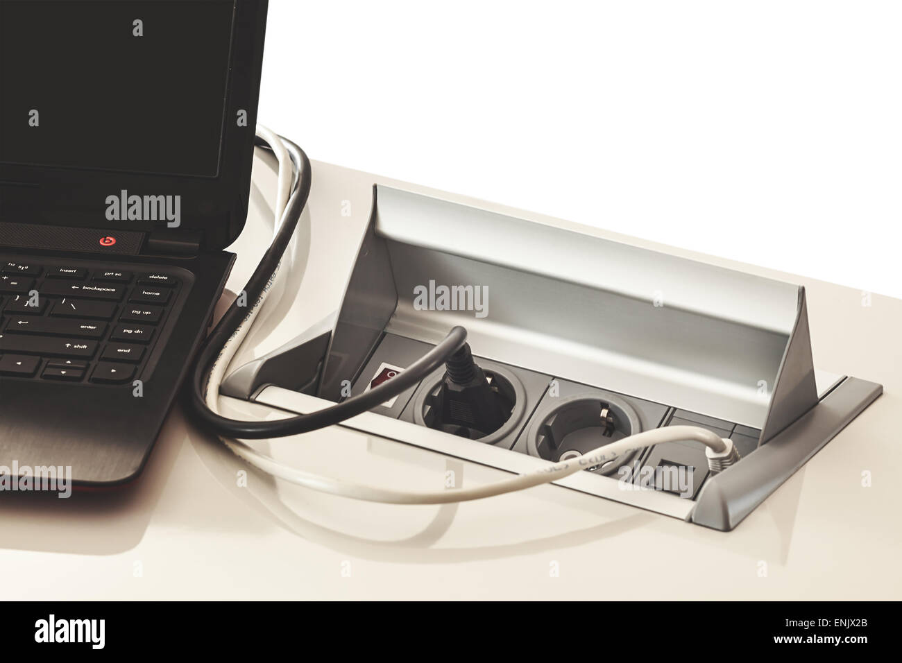 Modern electric plugs built in table, clever solutions for saving space ...