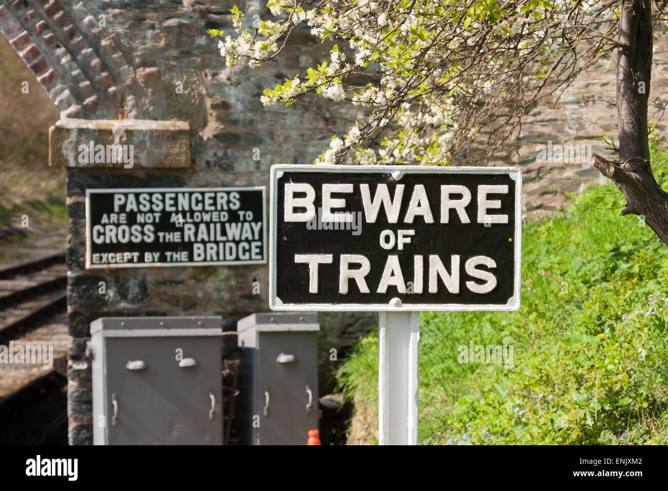 Warning Trespass On Railway Sign High Resolution Stock Photography and ...