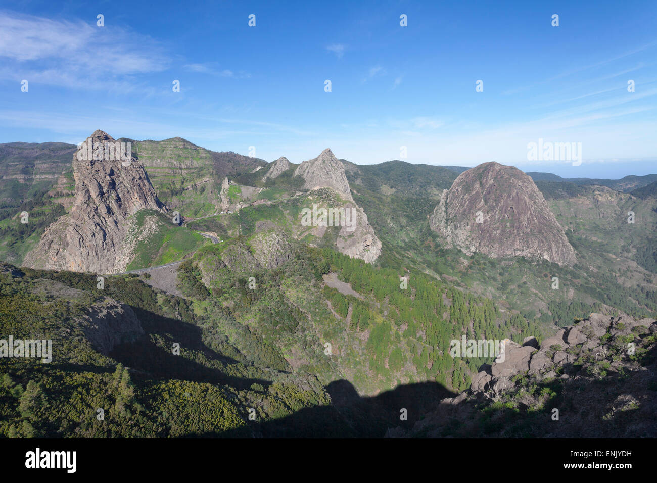 Three former volcanos, Roque de Agando, Degollada de Agando, Mirador de ...
