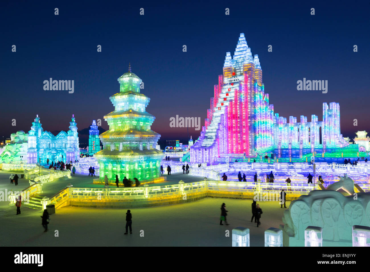 Spectacular illuminated ice sculptures at the Harbin Ice and Snow ...