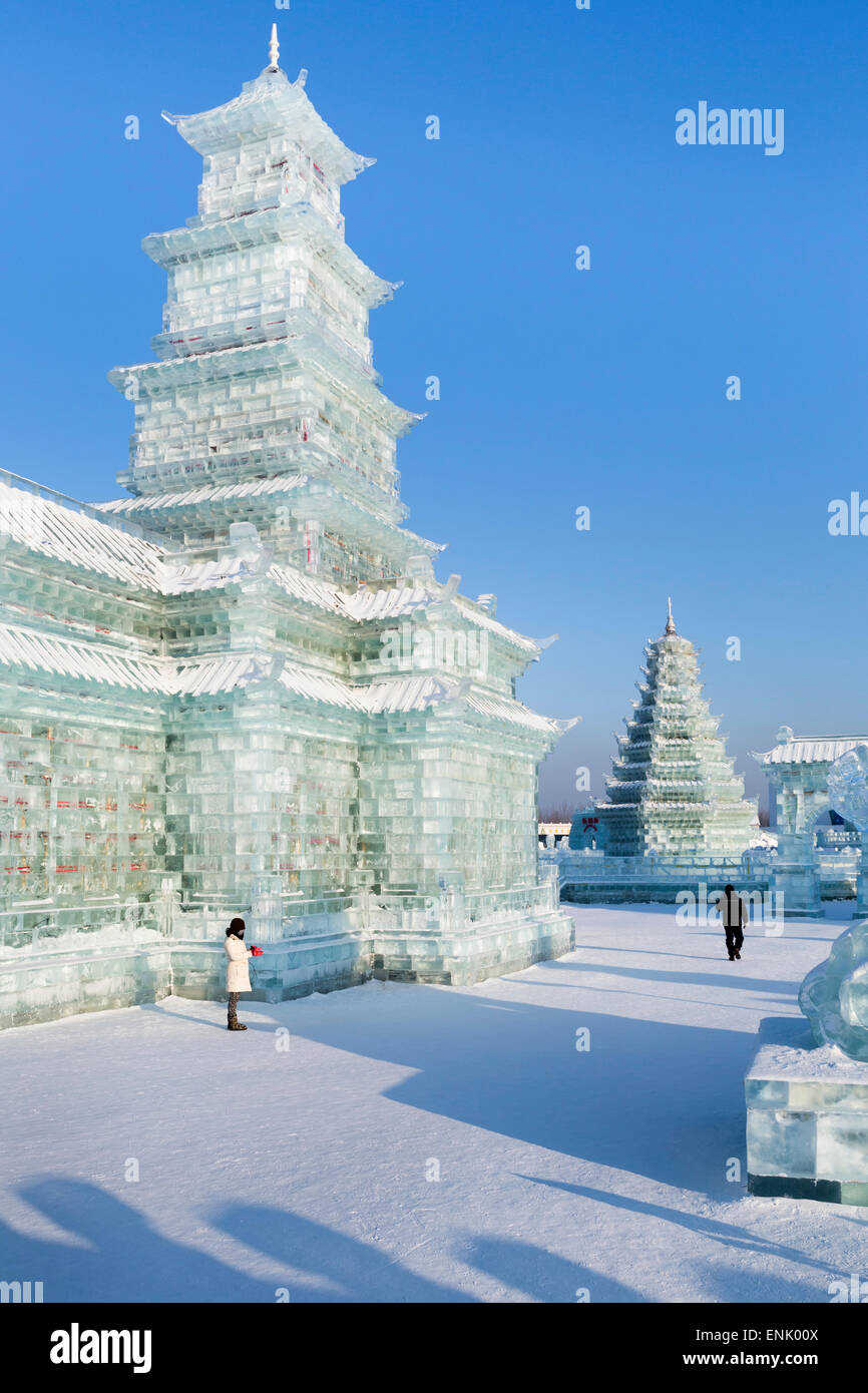 Spectacular ice sculptures at the Harbin Ice and Snow Festival in ...