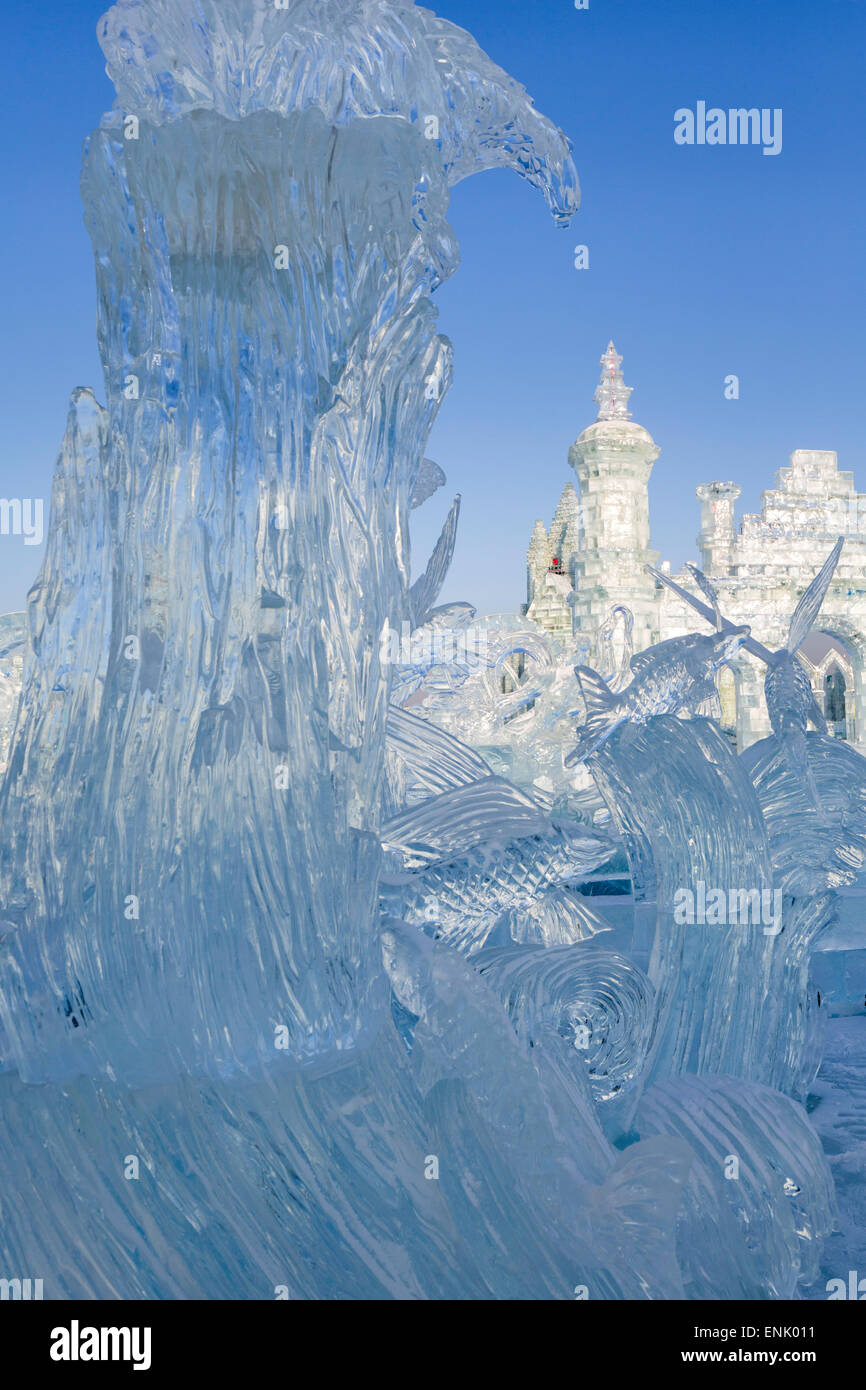 Spectacular ice sculptures at the Harbin Ice and Snow Festival in ...