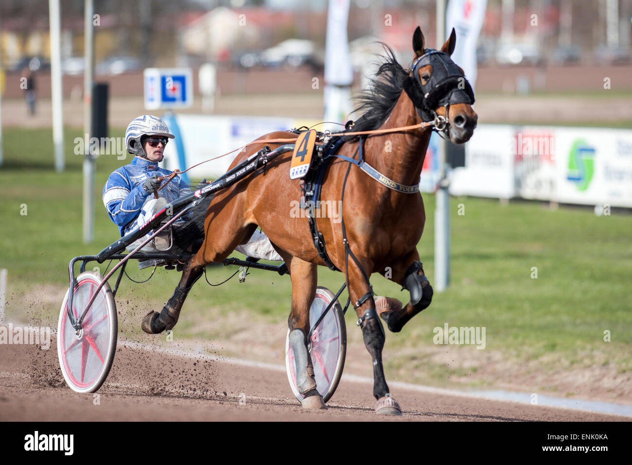 Harness racing at Mantorp race course in Sweden Stock Photo - Alamy