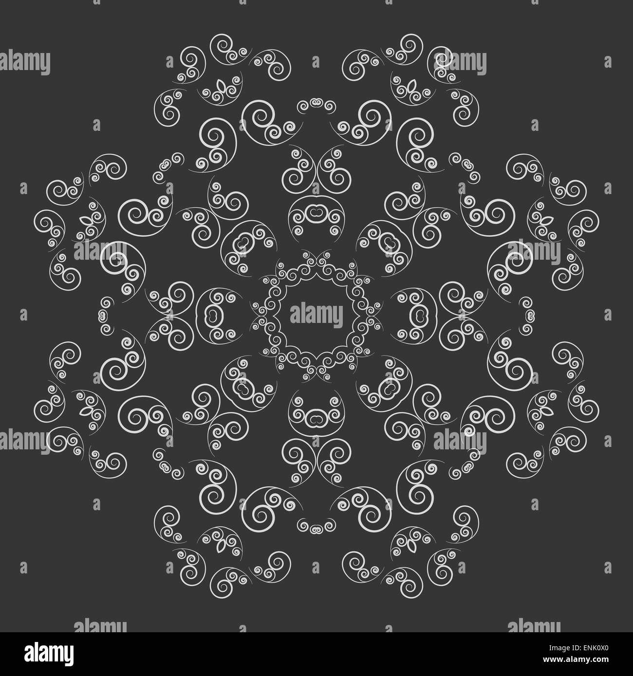 Black and white ornate flower pattern Stock Photo - Alamy