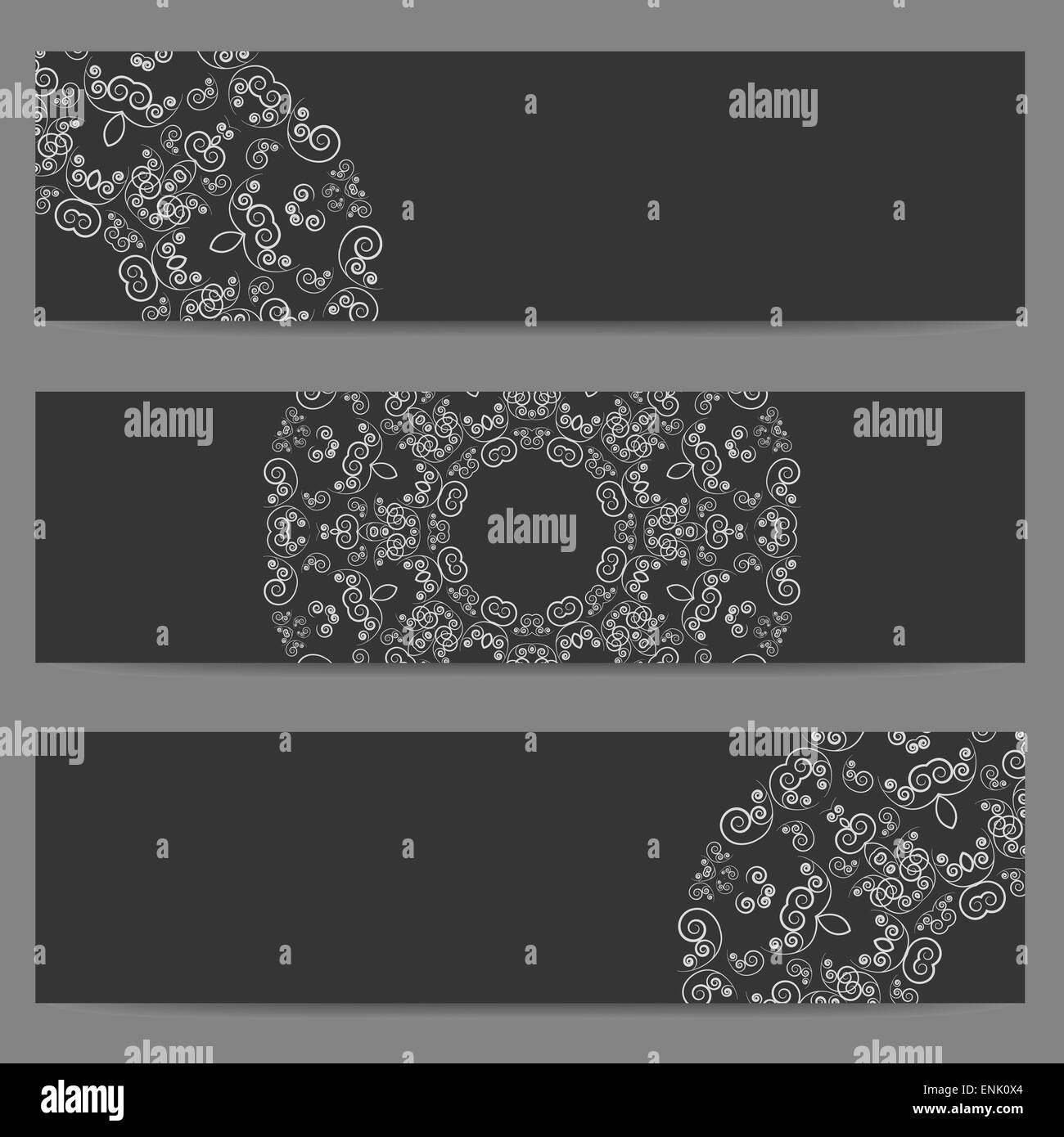 Vector color banners set Black and White Stock Photos & Images - Alamy