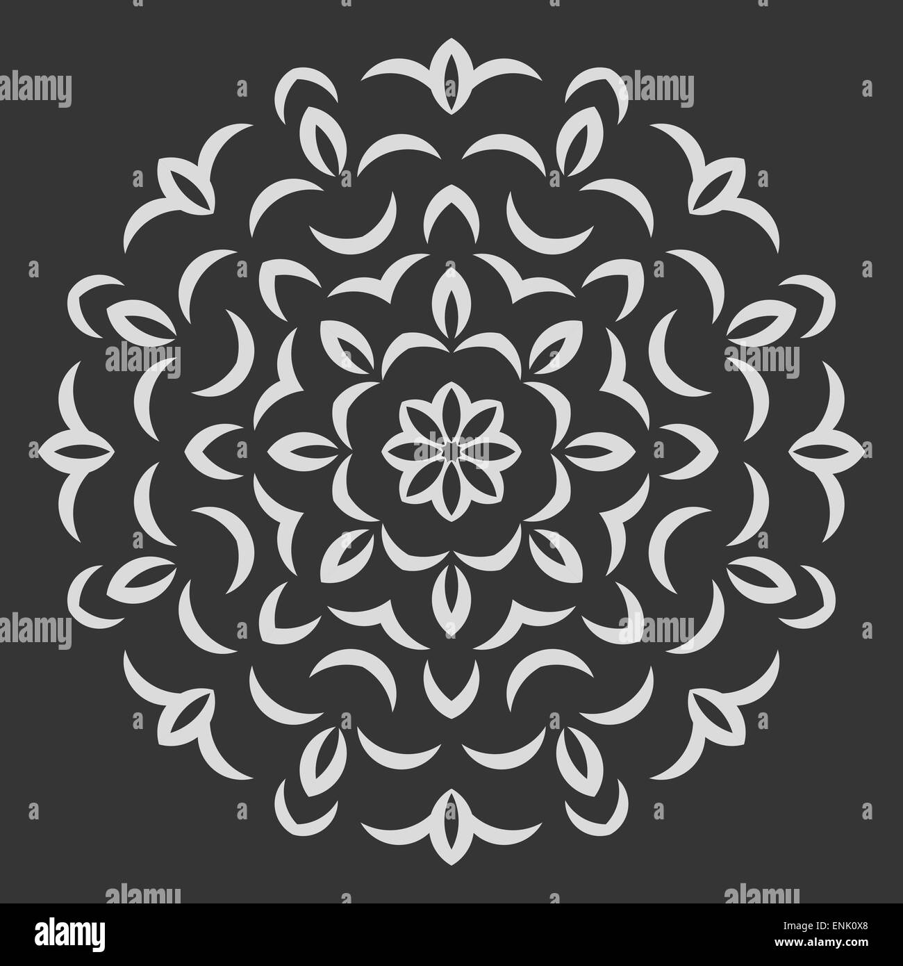 Round flower pattern on black background Stock Photo - Alamy