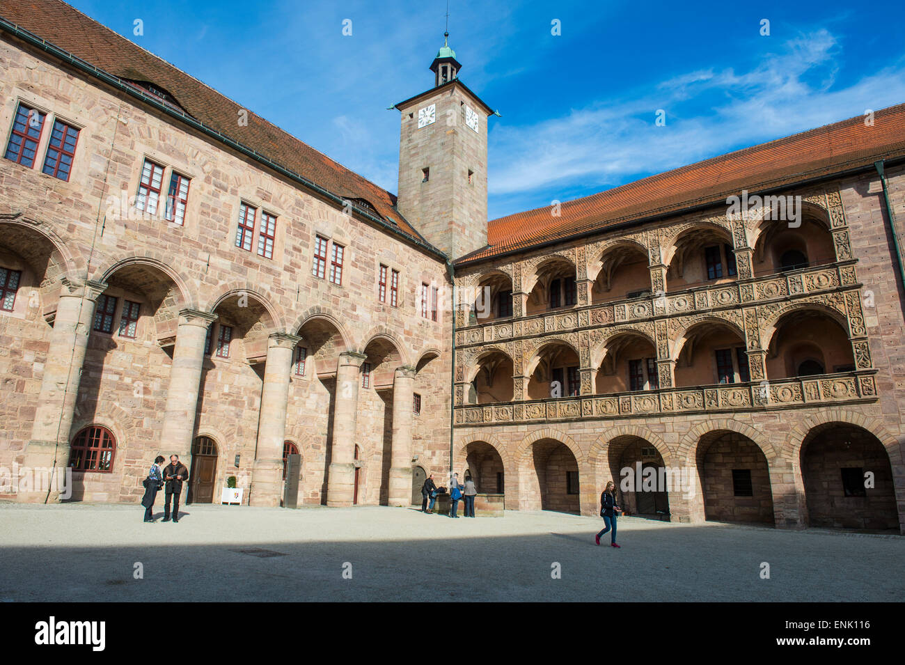 Renaissance inner court of the Plassenburg Castle, Kulmbach, Upper ...