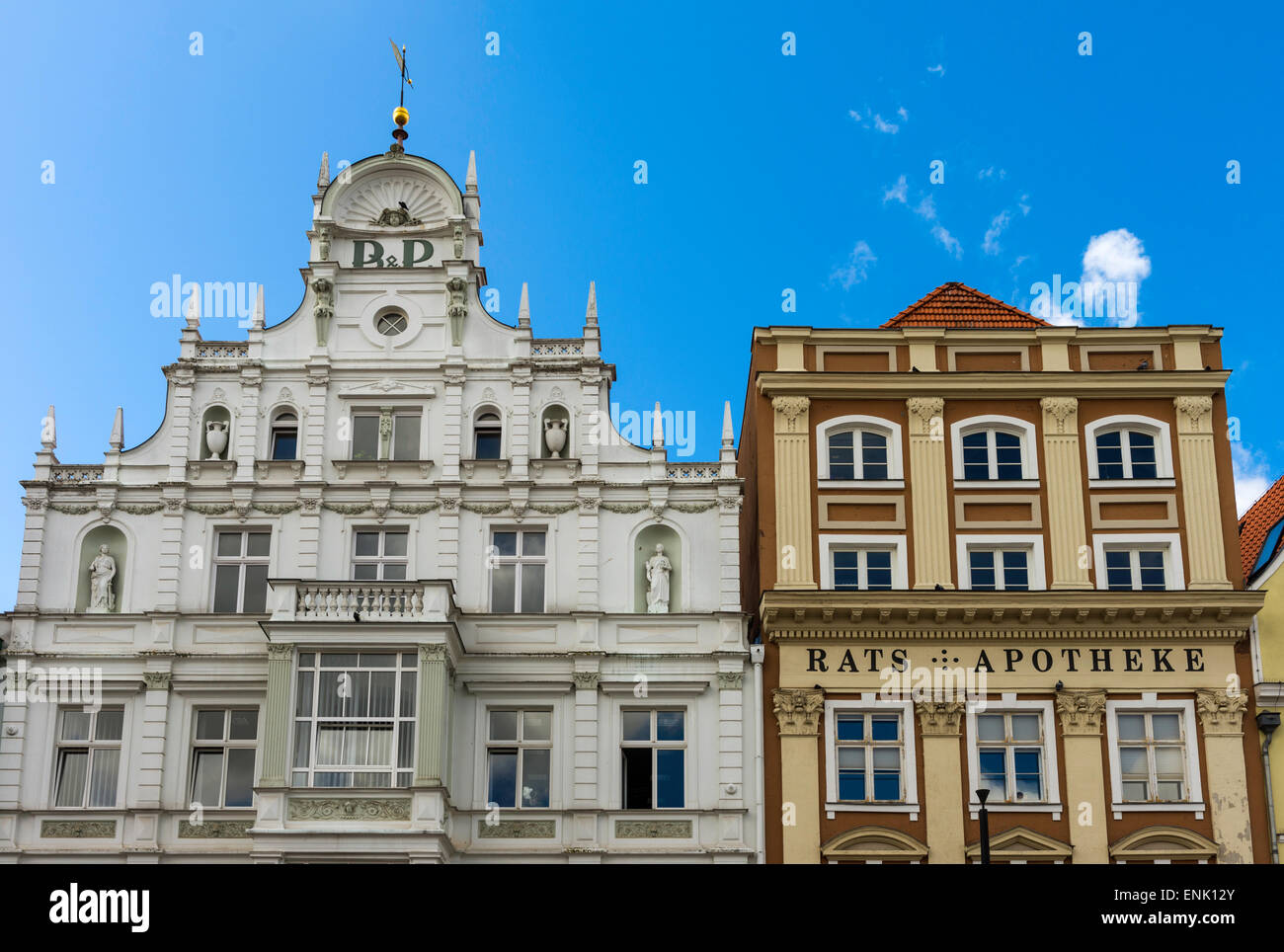 Buildings on the west side of the Neuer Markt, "New Market", in the ...