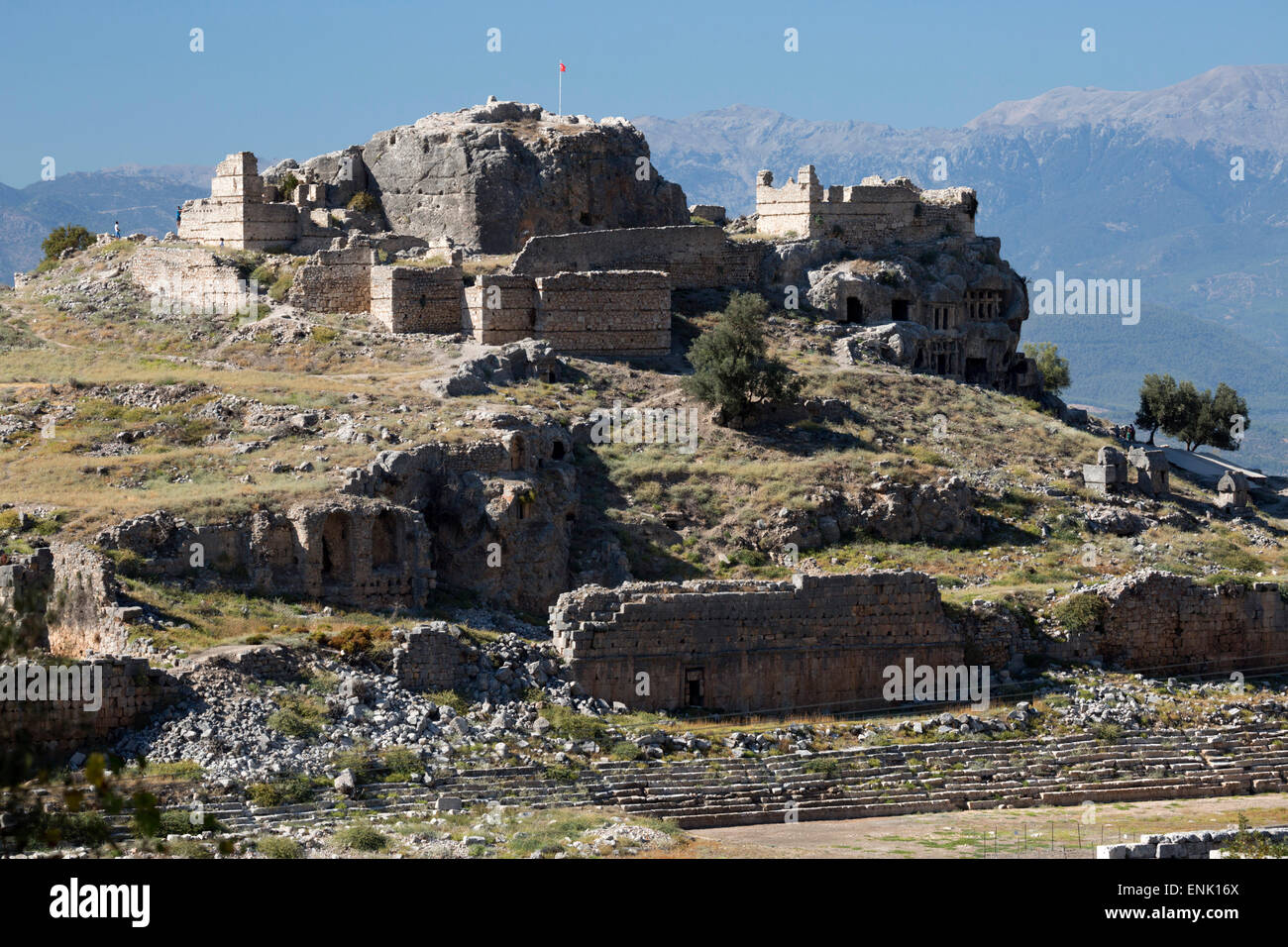 Ruined stadium and Acropolis, Tlos, Lycia, Antalya Province ...