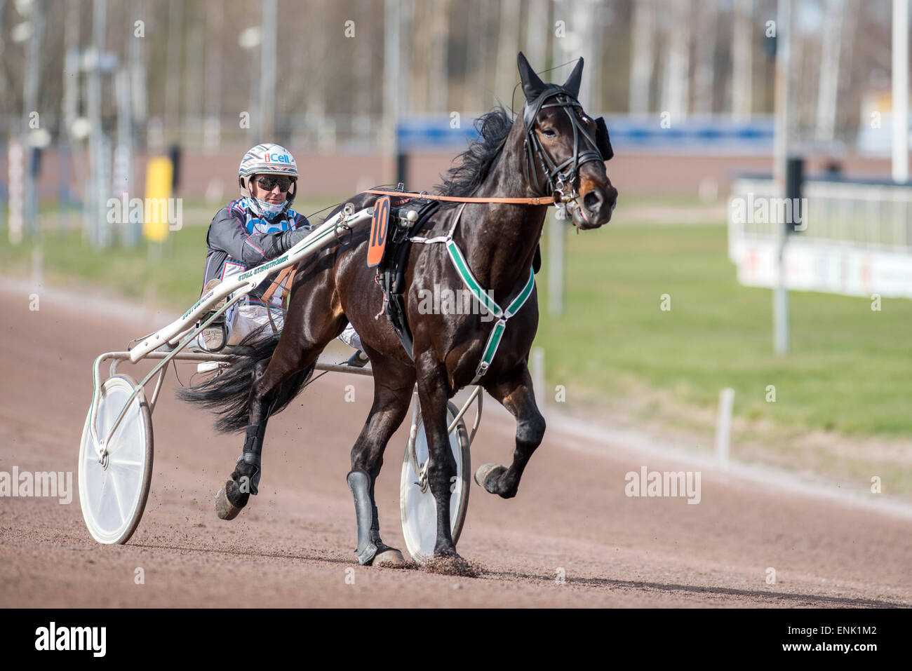 Harness racing at Mantorp race course in Sweden Stock Photo - Alamy