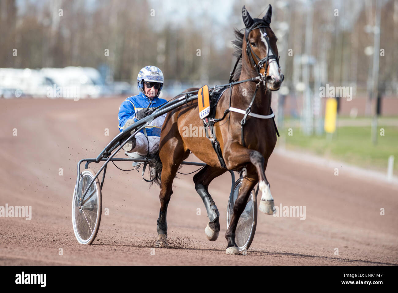 Harness racing at Mantorp race course in Sweden Stock Photo - Alamy